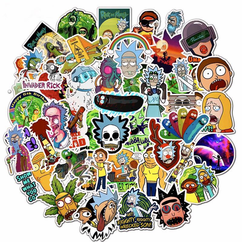 (Stickers) 50pc Rick & Morty CartoonNetwork Adult Swim Netflix American ...