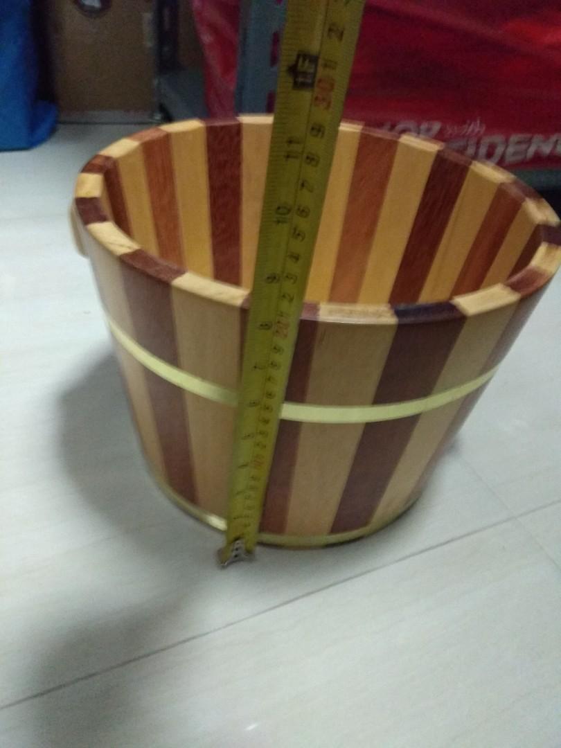Wooden rice bucket container CNY, Furniture & Home Living, Kitchenware ...