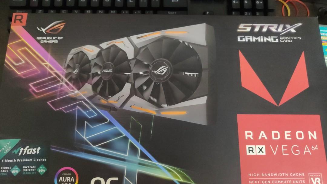 Asus ROG Strix Radeon Vega 64 8GB HBM2 Graphics Card, Computers & Tech ...