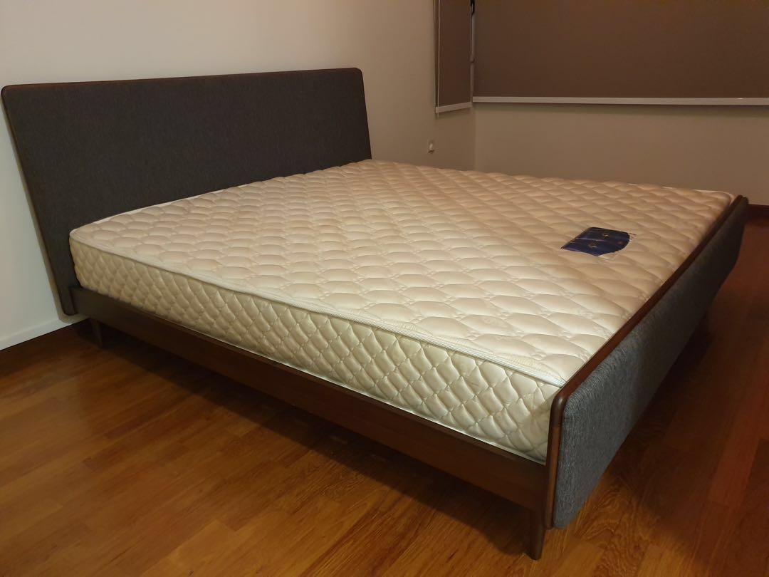 Castlery Patrick King Sized Bed Frame - Slate Gray (New), Furniture ...