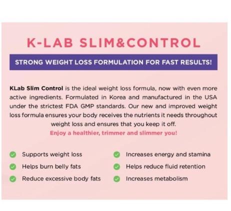 KLab Slim & Control 60s, Health & Nutrition, Health Supplements ...