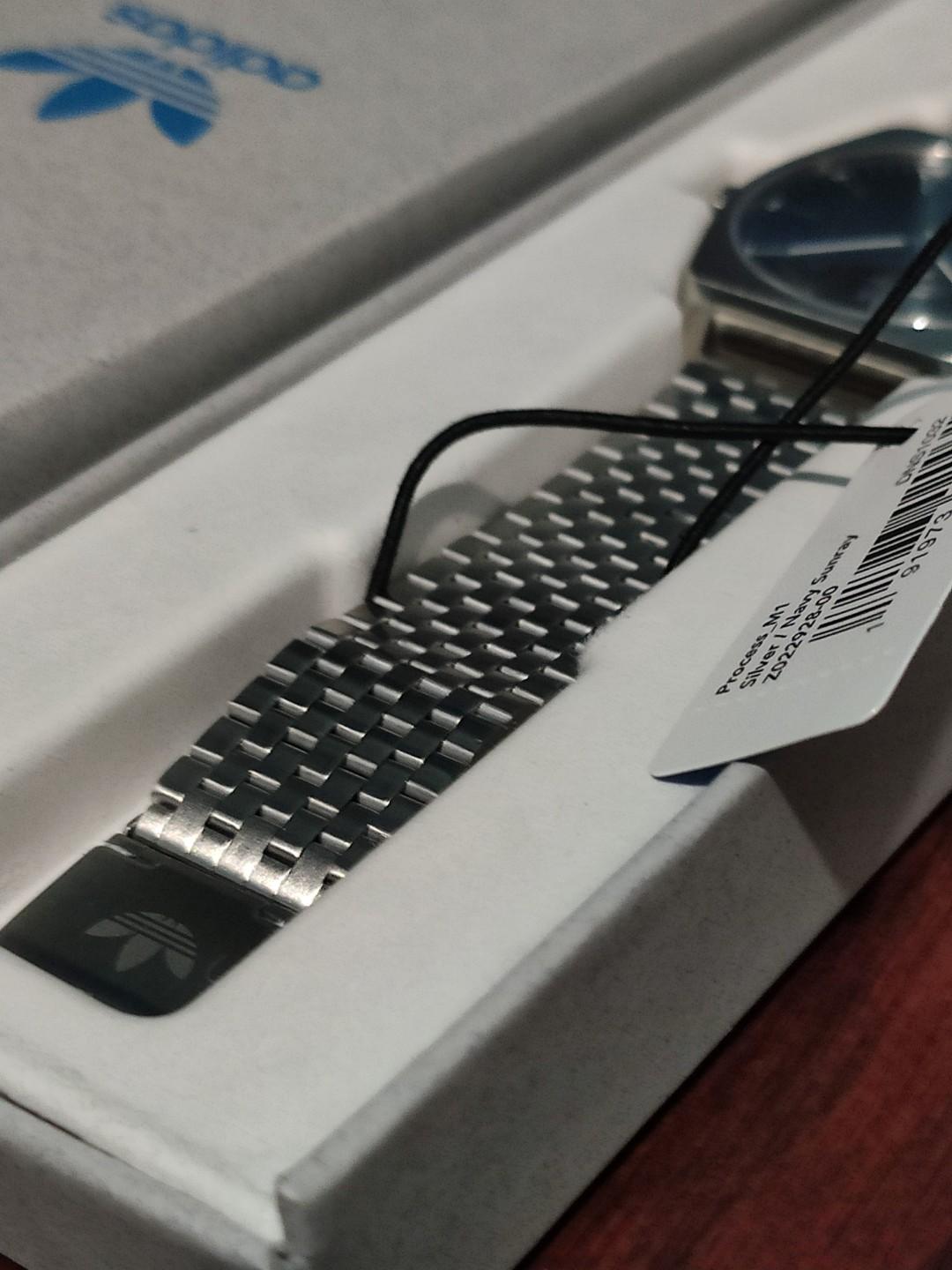 NIXON x Adidas PROCESS_M1 watch Silver Navy Sunray Blue Metal Stainless ...