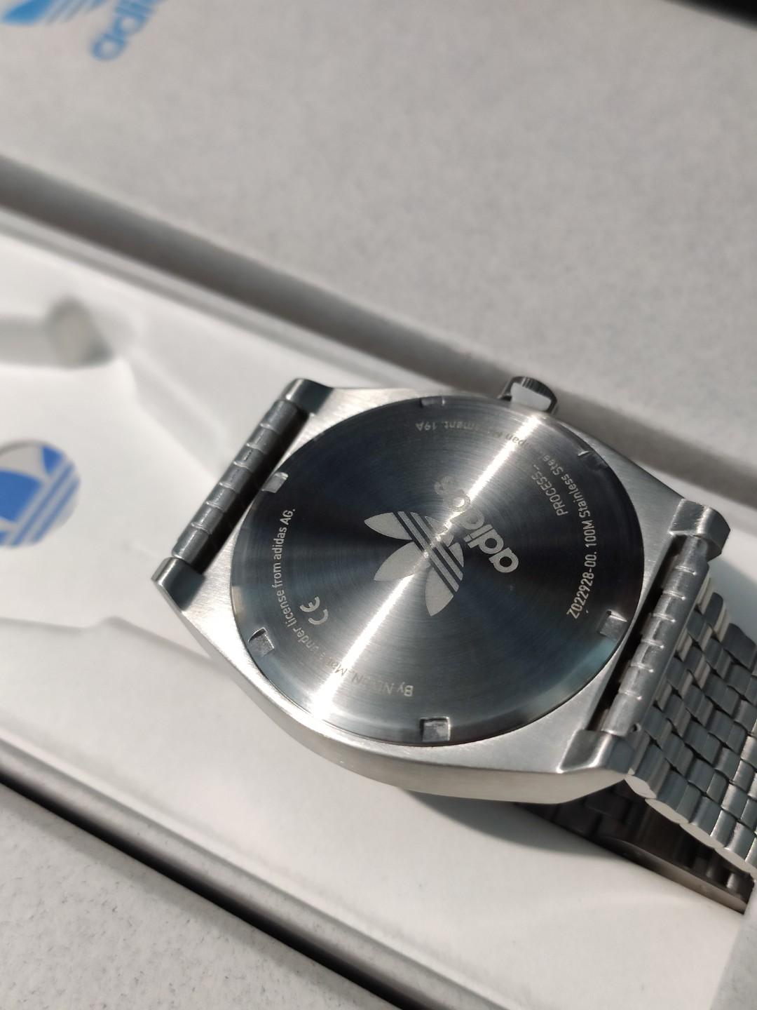 NIXON x Adidas PROCESS_M1 watch Silver Navy Sunray Blue Metal Stainless ...