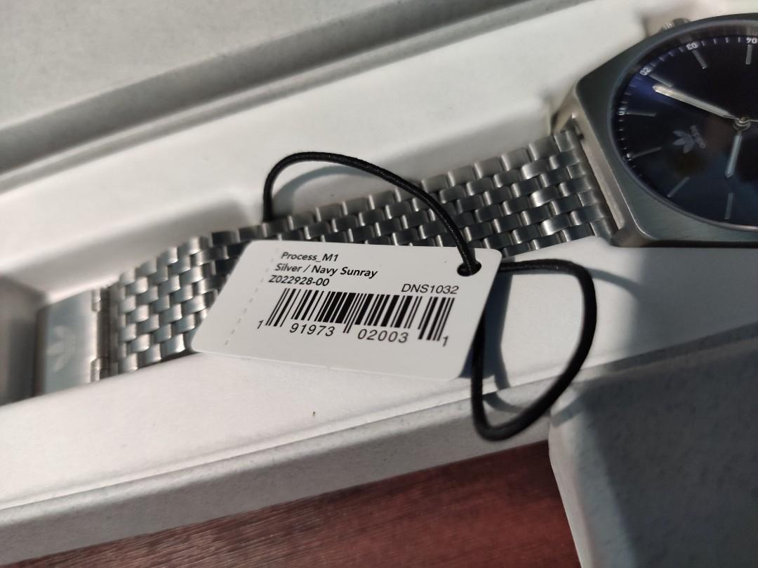 NIXON x Adidas PROCESS_M1 watch Silver Navy Sunray Blue Metal Stainless ...