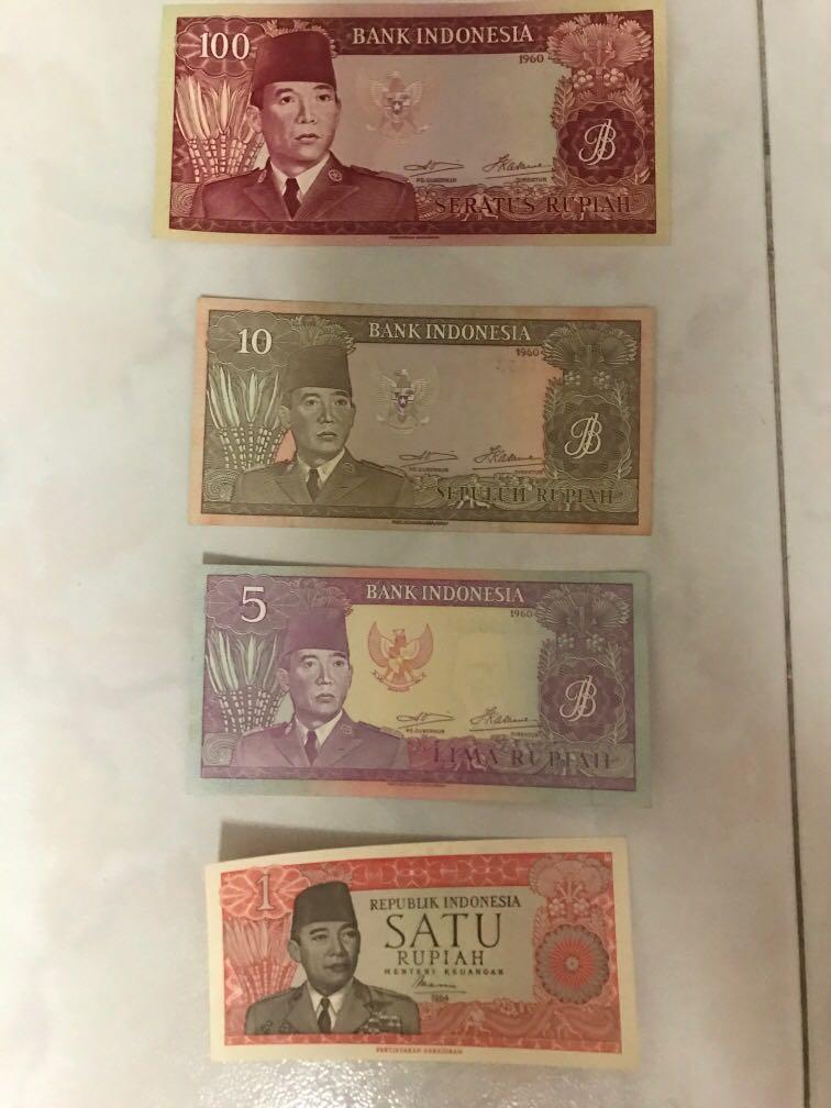 Old Notes - Indonesia Rupiah Sukarno 1960, Hobbies & Toys, Memorabilia ...
