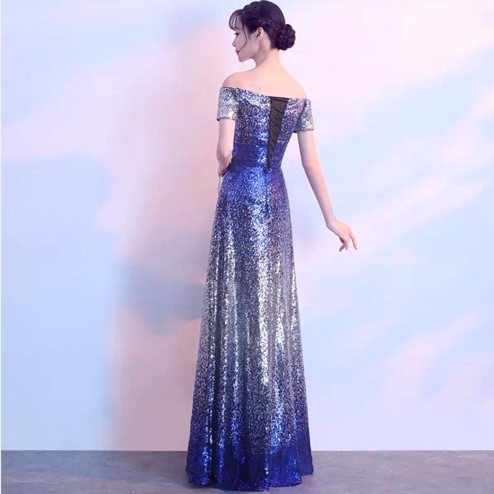 Sequin Gradation Dress / Evening Gown, Women's Fashion, Dresses & Sets ...