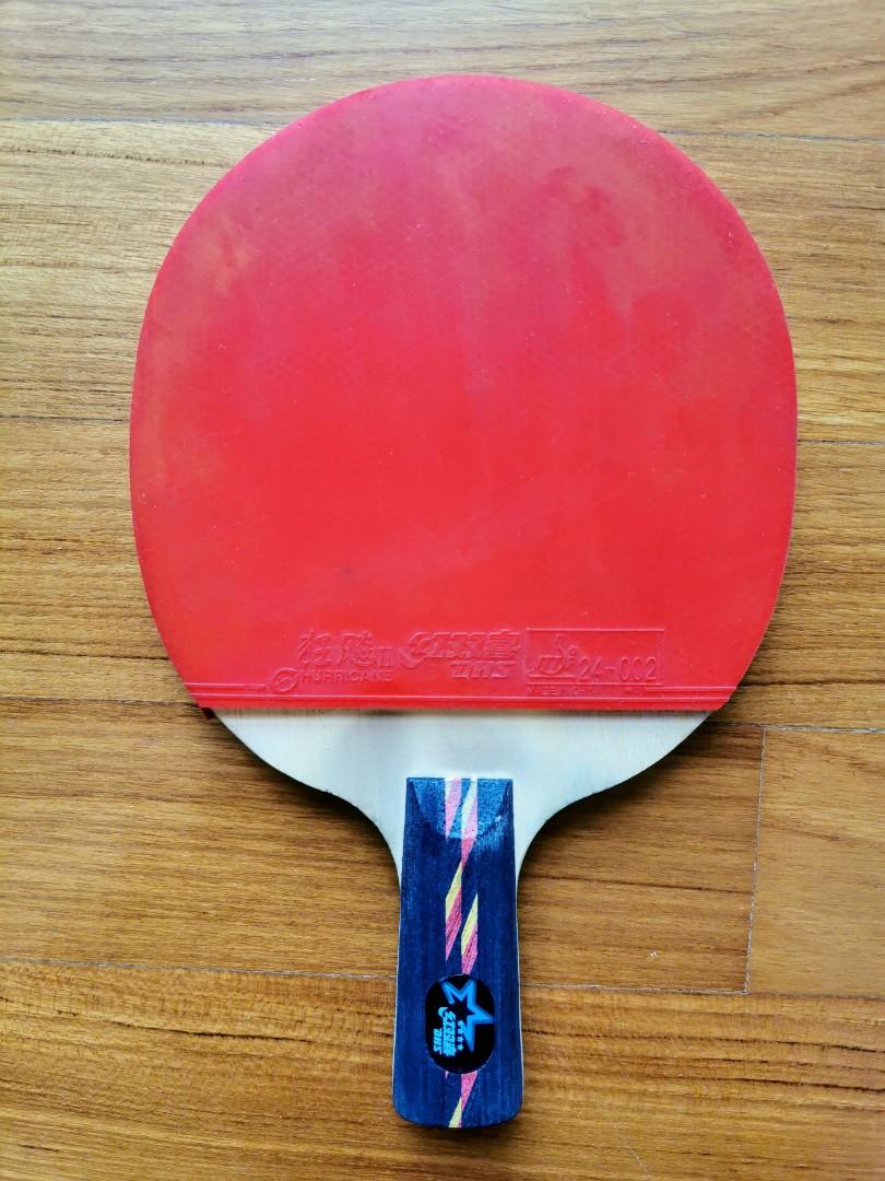 Table tennis bat (DHS Hurricane II & Memo rubber), Sports Equipment ...