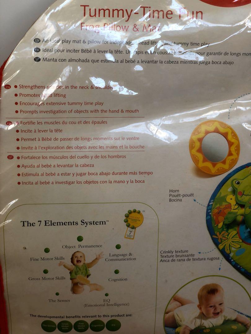 Tiny Love Tummy-Time Fun Activity Mat Frog Pillow & Mat, Babies & Kids, Infant Playtime on Carousell