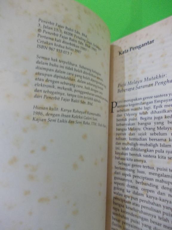 BUKU SIRI SASTERA FAJAR BAKTI BAHASA ALAM (1987) ANTOLOGI PUISI ANIS SABIRIN USMAN AWANG ...
