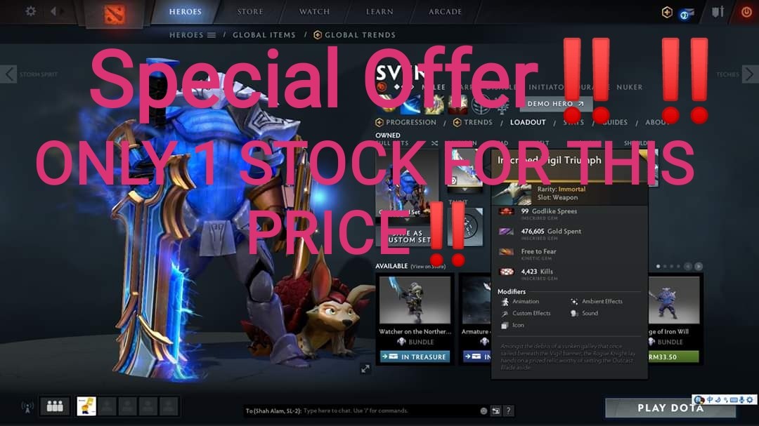 Dota 2 Vigil Triumph W Kinetic Gem, Video Gaming, Gaming Accessories ...