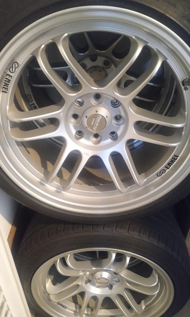 Enkei Rpf1 17 inch 8.5jj with tyres, Auto Accessories on Carousell