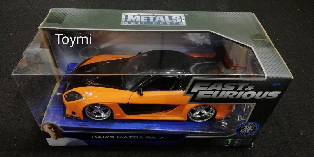 Jada 1/24 Han's Mazda RX7 Orange Fast and Furious Tokyo Drift, Hobbies & Toys, Toys & Games on ...