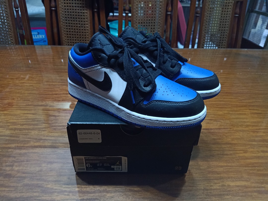 brand-new-jordan-1-low-royal-toe-gs-size-6y-men-s-fashion-footwear