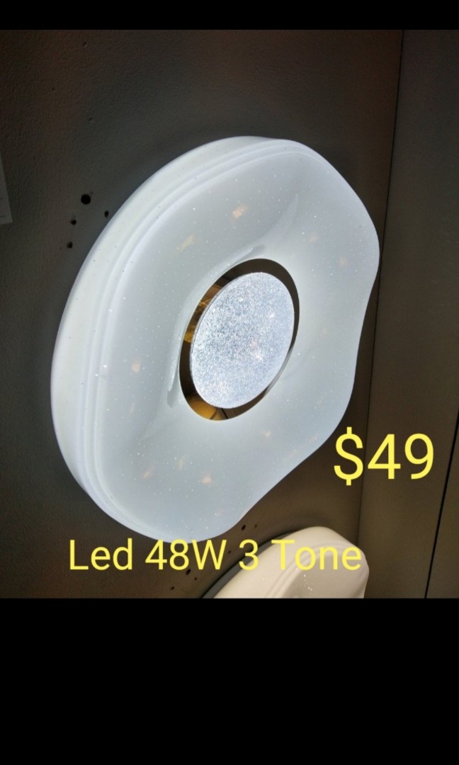 LED Ceiling Light 48w 3 tone, Furniture & Home Living, Lighting & Fans ...