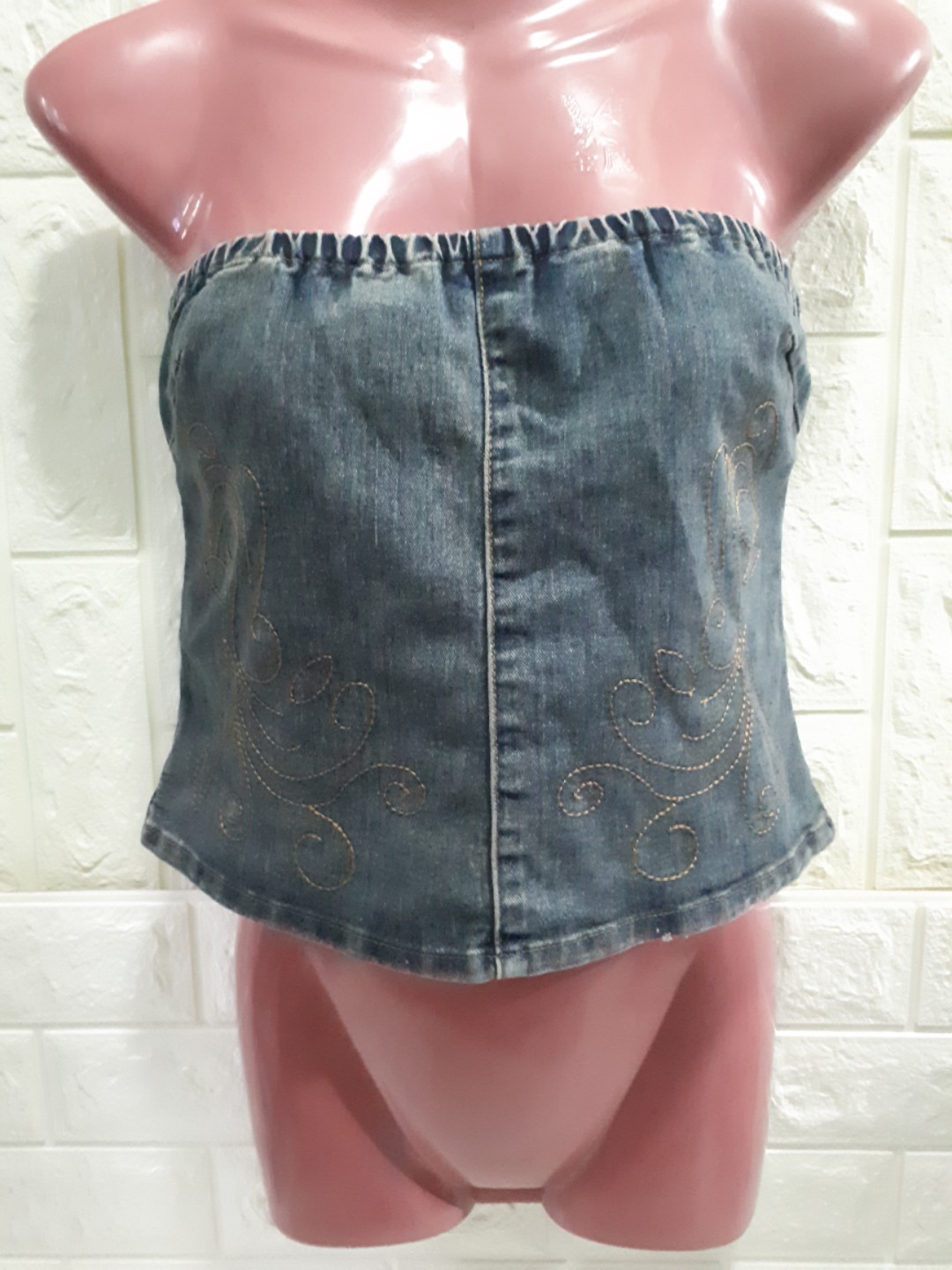 Maong Tube, Women's Fashion, Tops, Others Tops on Carousell