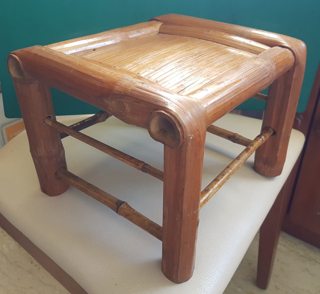Wooden Stool bamboo rattan vintage 1, Babies & Kids, Baby Nursery ...