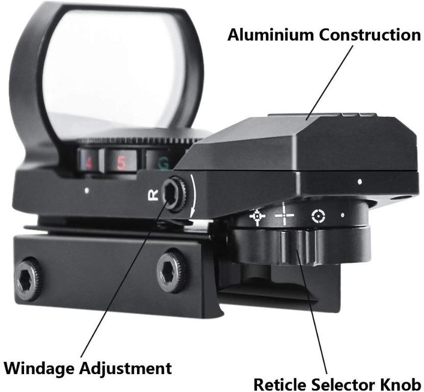 4150) OTW Electro DOT Sight Field Sport Red and Green Reflex Sight with 4 Reticles, Computers ...