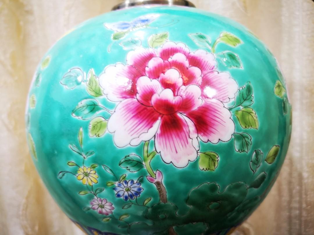 Exclusive Butterfly Green Peranakan Nyonya Lamp, Furniture & Home ...