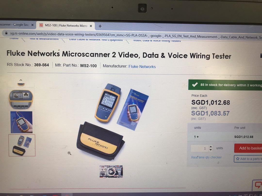 Fluke networks micro scanner 2 video and voice tester, Computers & Tech ...