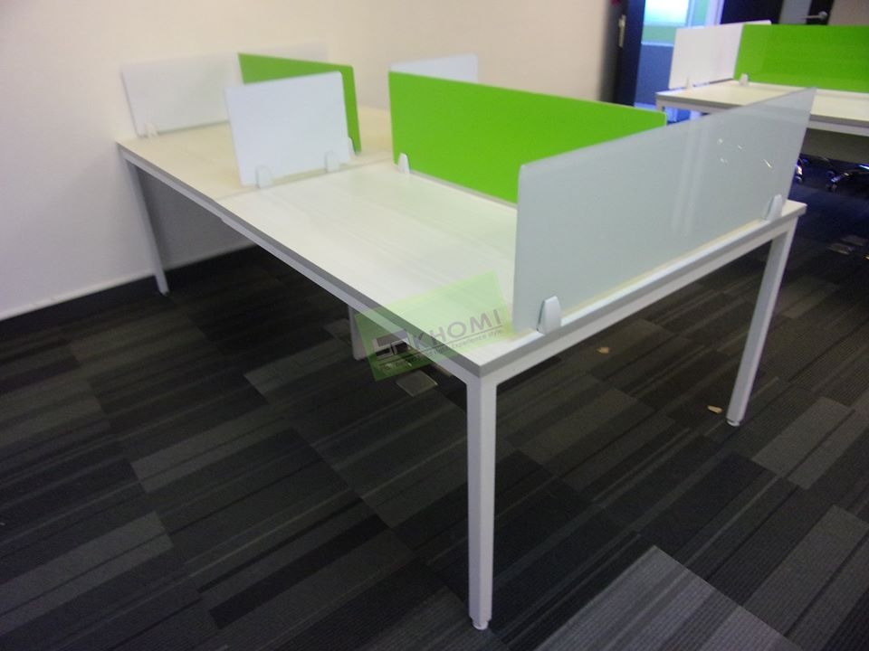 GLASS DIVIDER LINEAR WORKSTATION Office Furniture, Furniture & Home ...