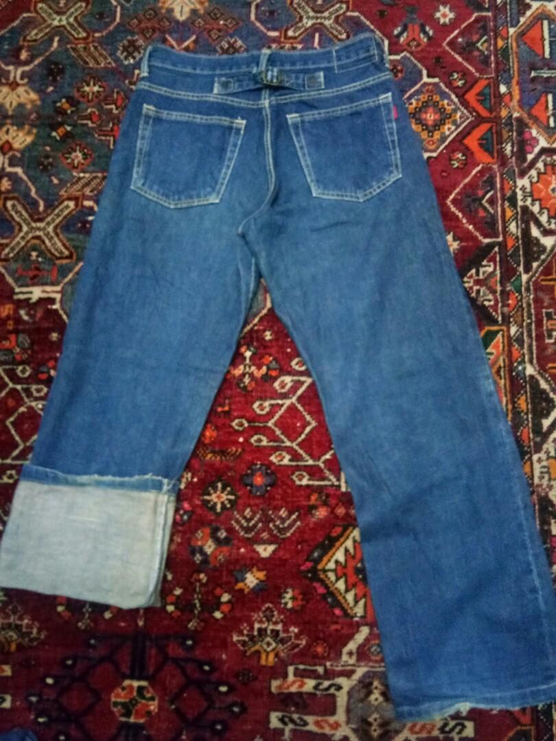 Japan denim selvedge with buckle back, Men's Fashion, Bottoms, Jeans on ...