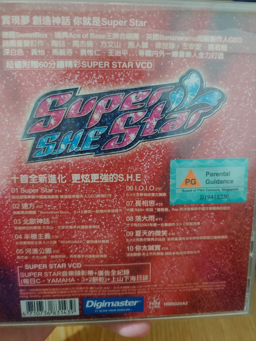 S.H.E Superstar CD + 2VCD, Hobbies & Toys, Music & Media, CDs & DVDs on Carousell