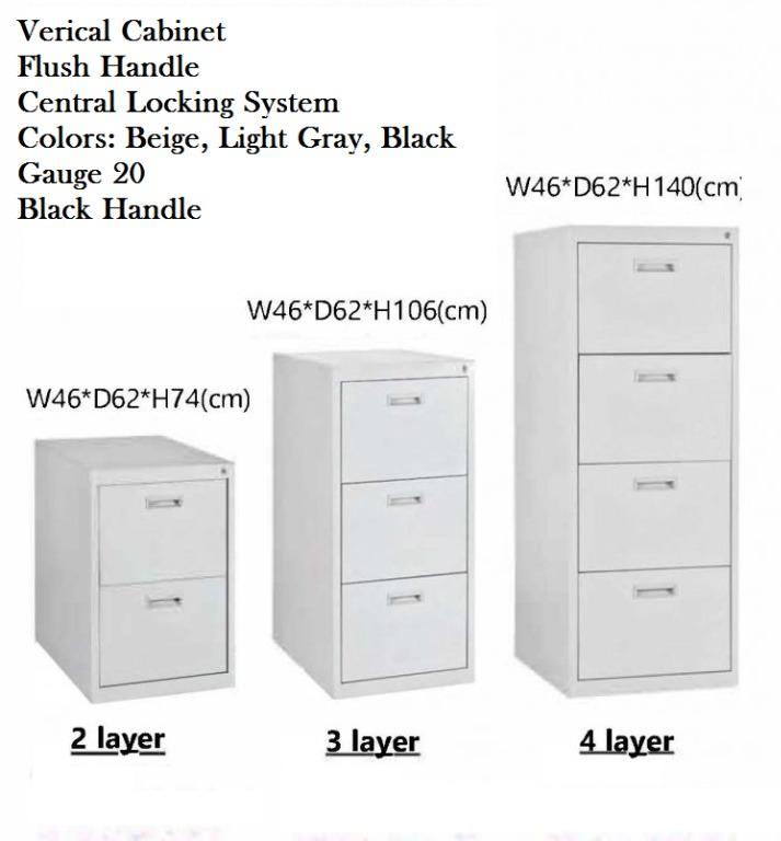 4 layer Vertical Filing Cabinet / Office Partition, Furniture & Home ...