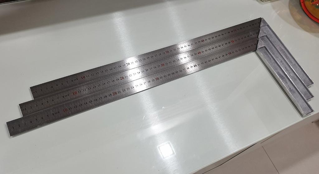 60cm Long L-Shape Ruler Metal Steel Aluminum Alloy L-Square Angle ...