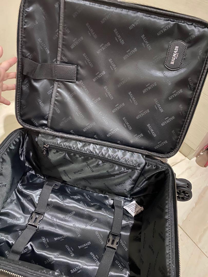 Balmain Logo Leather Cabin Luggage, Barang Mewah, Tas & Dompet di Carousell