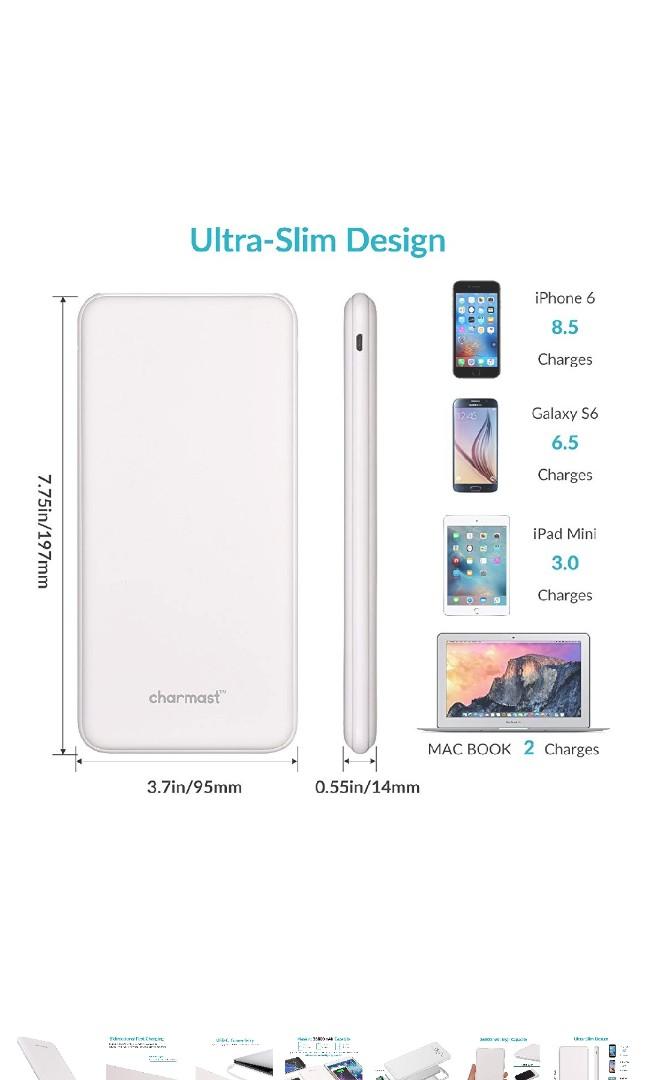 Charmast Power Delivery Power Bank, 26800mAh PD Power Bank, 18W USB-C ...