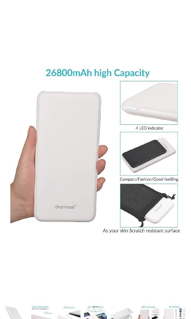 Charmast Power Delivery Power Bank, 26800mAh PD Power Bank, 18W USB-C ...