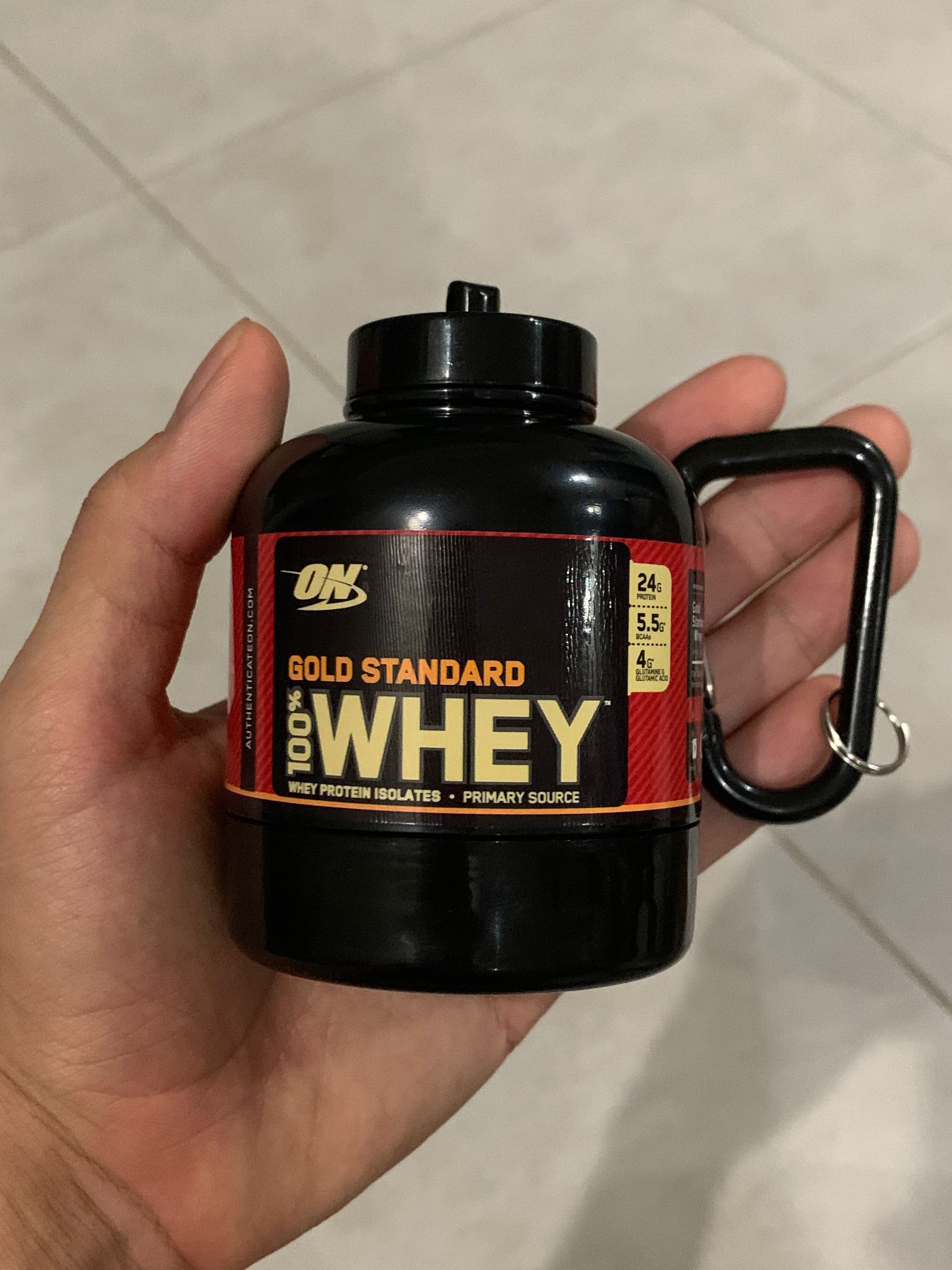 Mini Optimum Nutrition Gold Standard Whey Container, Health & Nutrition ...