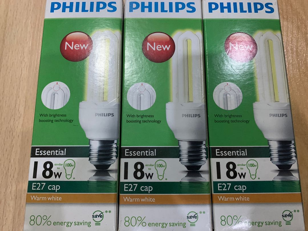 PHILIPS Essential 18W CDL E27 Light Bulb, TV & Home Appliances ...