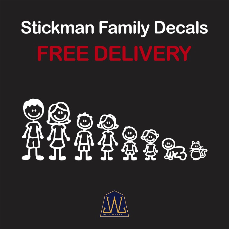 Stickman Family Car Decals, Car Accessories, Accessories on Carousell