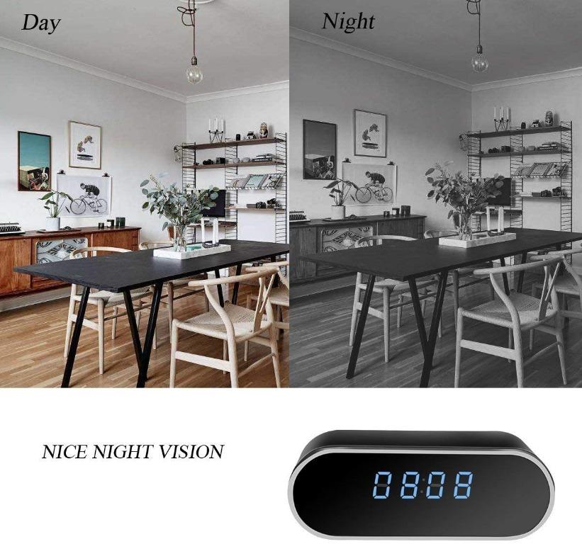 Wifi Hidden Alarm Clock Spy Camera, 1080P Wireless Night Vision ...