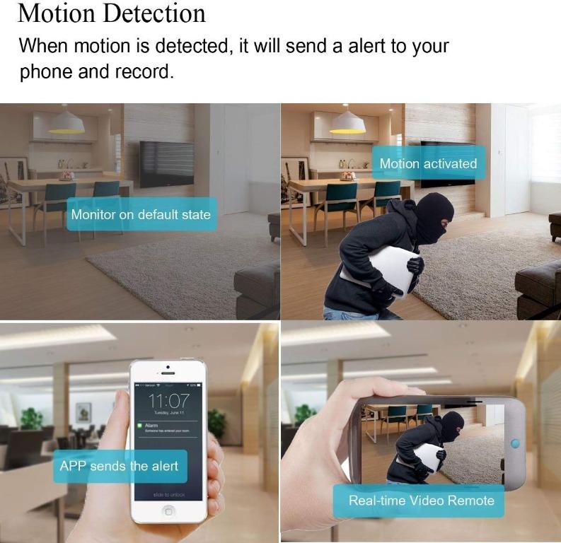 Wifi Hidden Alarm Clock Spy Camera, 1080P Wireless Night Vision ...