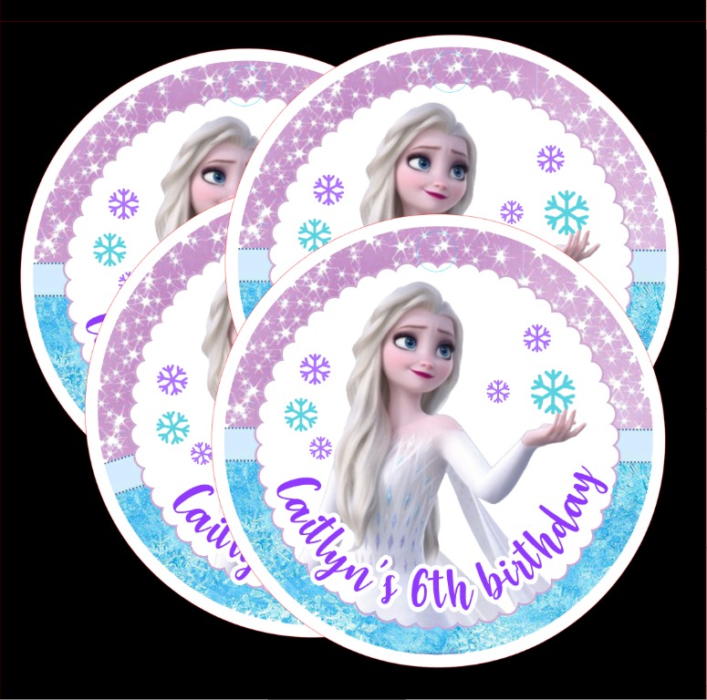 Frozen 2 II Elsa Theme Stickers Labels Hang tags for birthday party ...