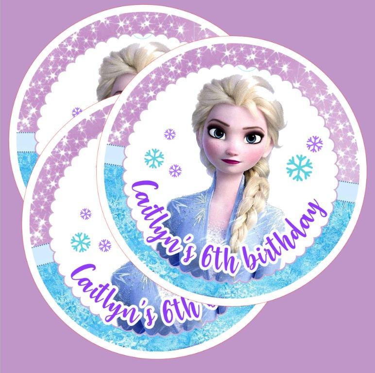 Frozen 2 II Elsa Theme Stickers Labels Hang tags for birthday party ...