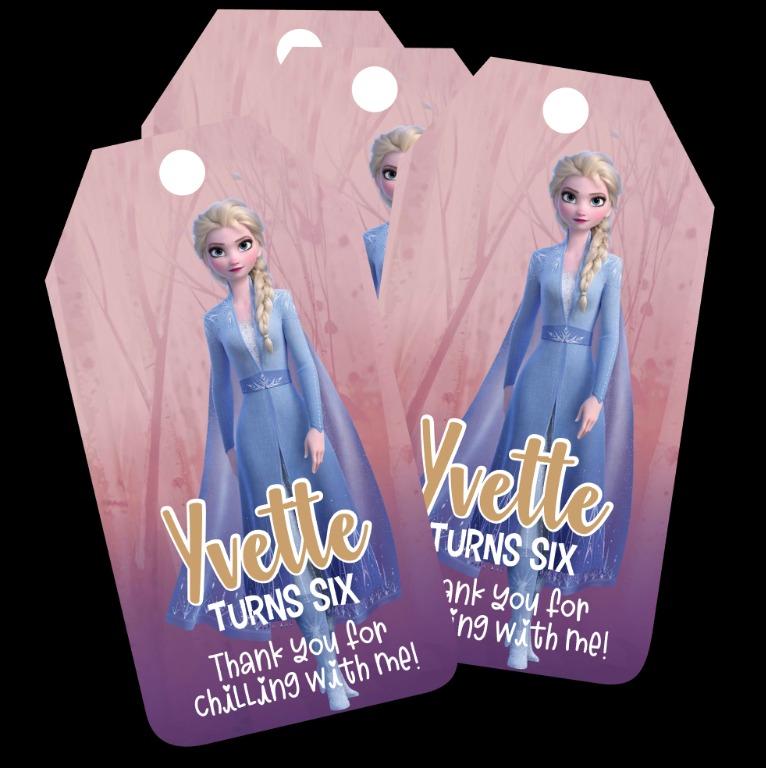 Frozen 2 II Elsa Theme Stickers Labels Hang tags for birthday party ...