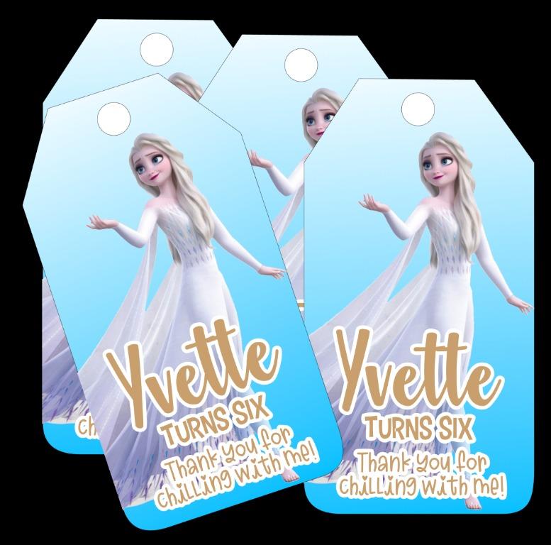 Frozen 2 II Elsa Theme Stickers Labels Hang tags for birthday party ...
