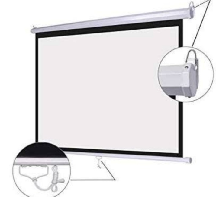 Pull Down Projector Screen 70x70 (6feet x 6feet), TV & Home Appliances ...