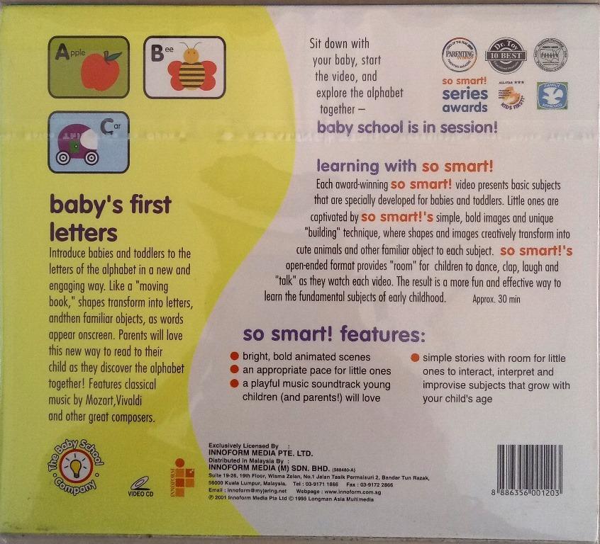 So Smart Series - Letters VCD For Baby 9-36 Months, Hobbies & Toys ...