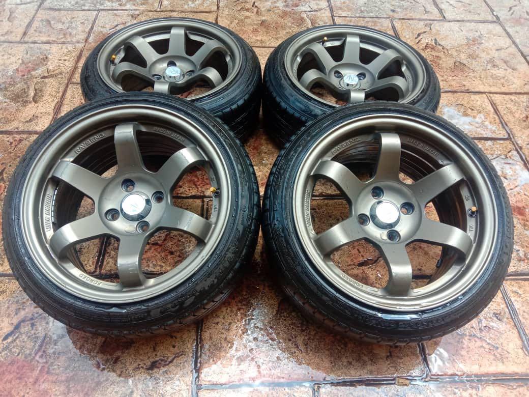 Sport Rim TE37 15x8jj pcd100, Auto Accessories on Carousell