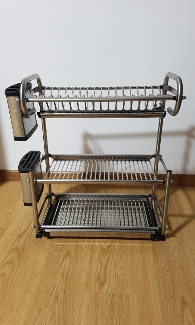 Stainless Steel Dish Rack, Furniture & Home Living, Kitchenware ...