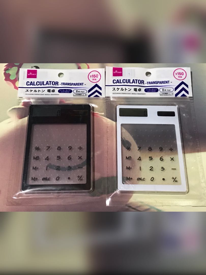 Daiso Transparent Solar Calculator, Computers & Tech, Office & Business ...