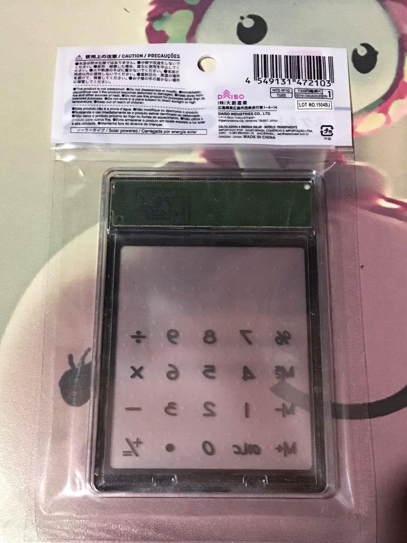 Daiso Transparent Solar Calculator, Computers & Tech, Office & Business ...
