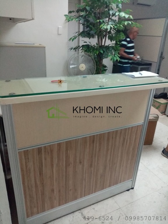FRONT DESK COUNTER Office Partition Furniture, Furniture & Home Living ...