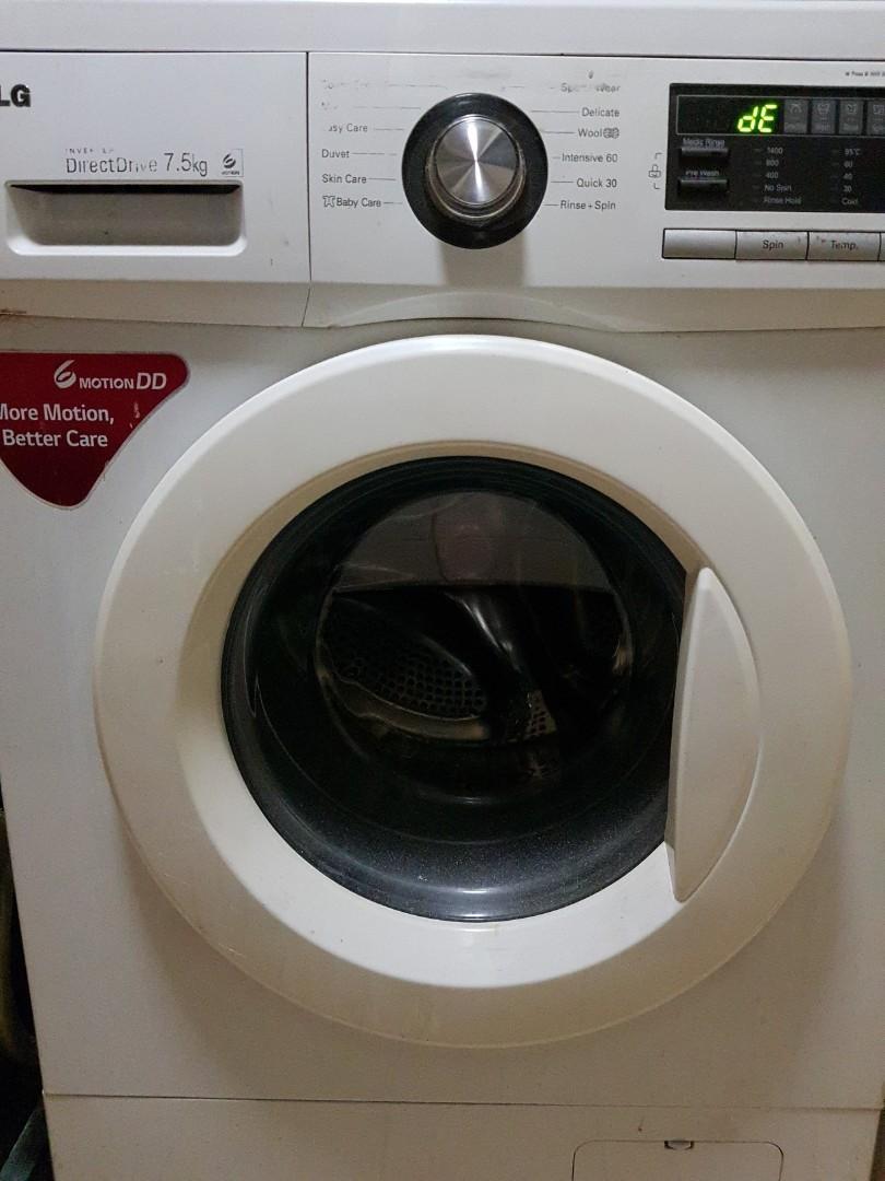 LG front loader 7.5kg washing machine, TV & Home Appliances, Washing ...