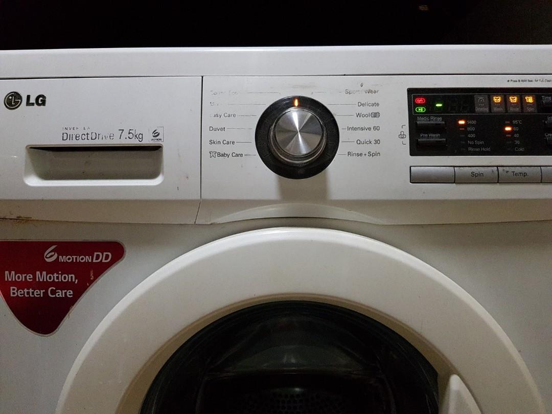 LG front loader 7.5kg washing machine, TV & Home Appliances, Washing ...
