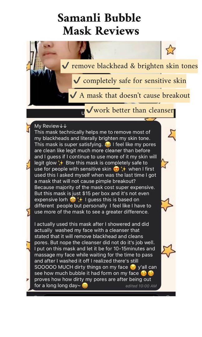 SAMANLI BUBBLE MASK, Beauty & Personal Care, Face, Face Care on Carousell